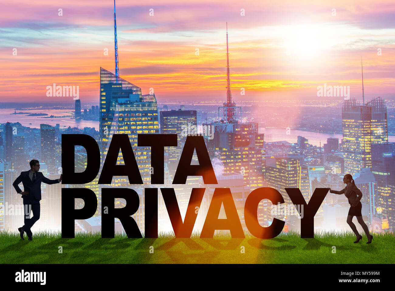 Data privacy concept in modern IT technology Stock Photo - Alamy