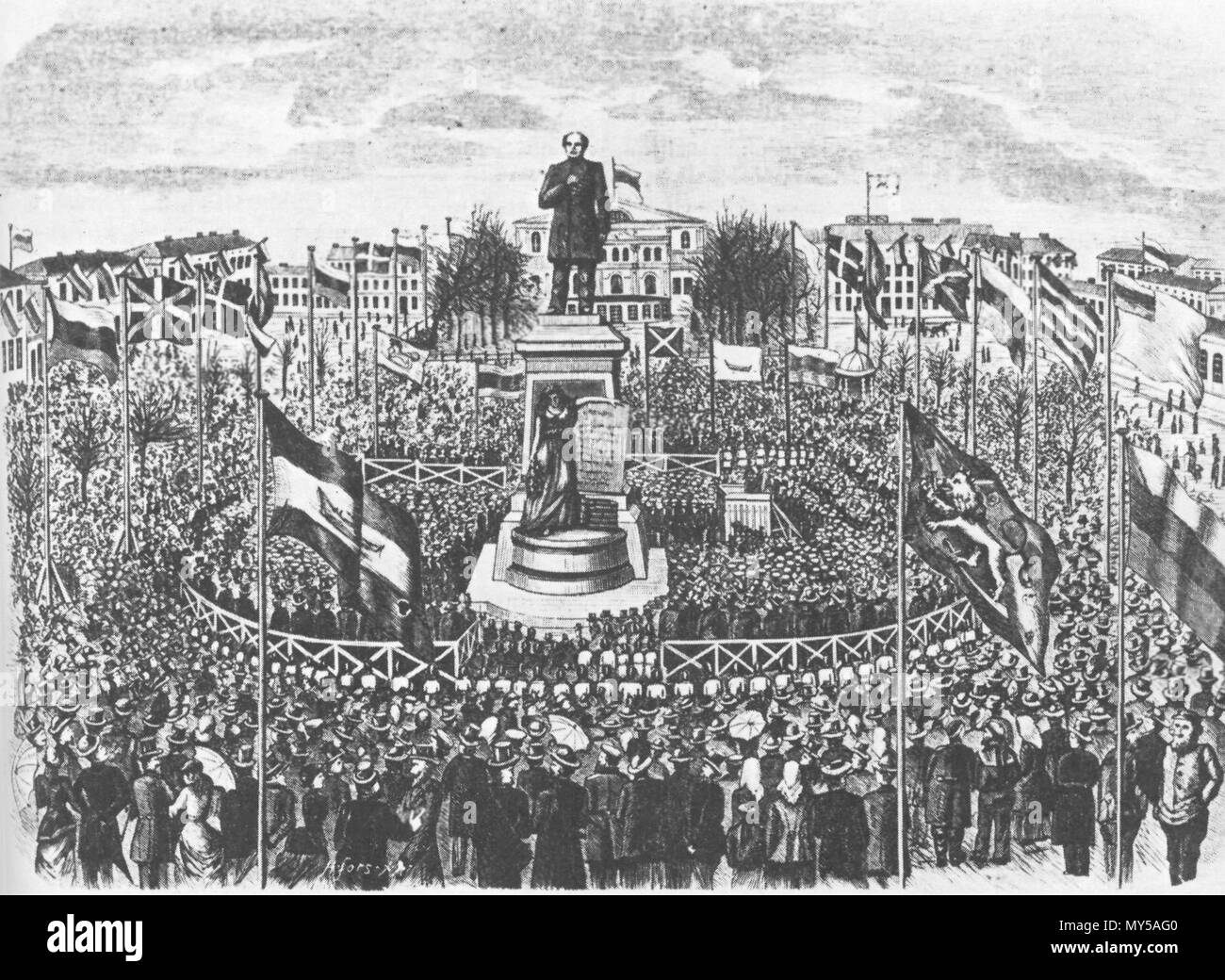 Johan ludvig runeberg statue Black and White Stock Photos & Images - Alamy