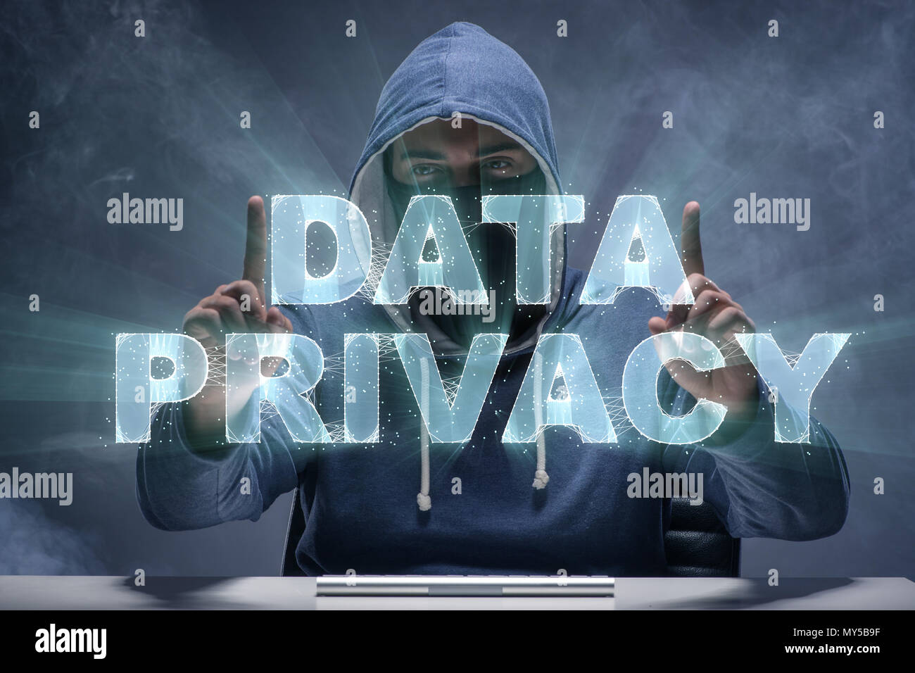 Data privacy concept with hacker stealing personal information Stock ...
