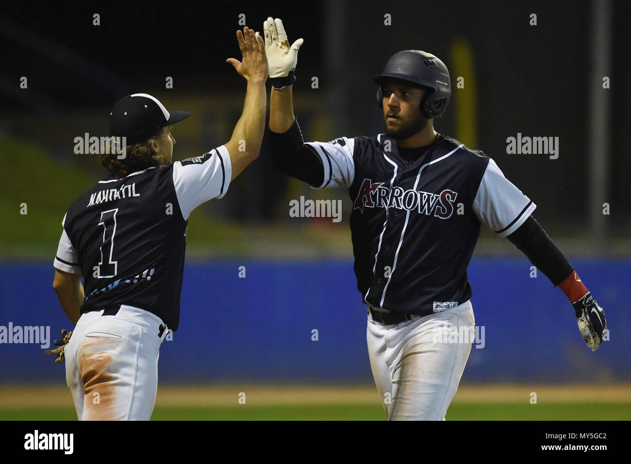 Ostrava, Czech Republic. 05th June, 2018. L-R ALES NAVRATIL high five ...