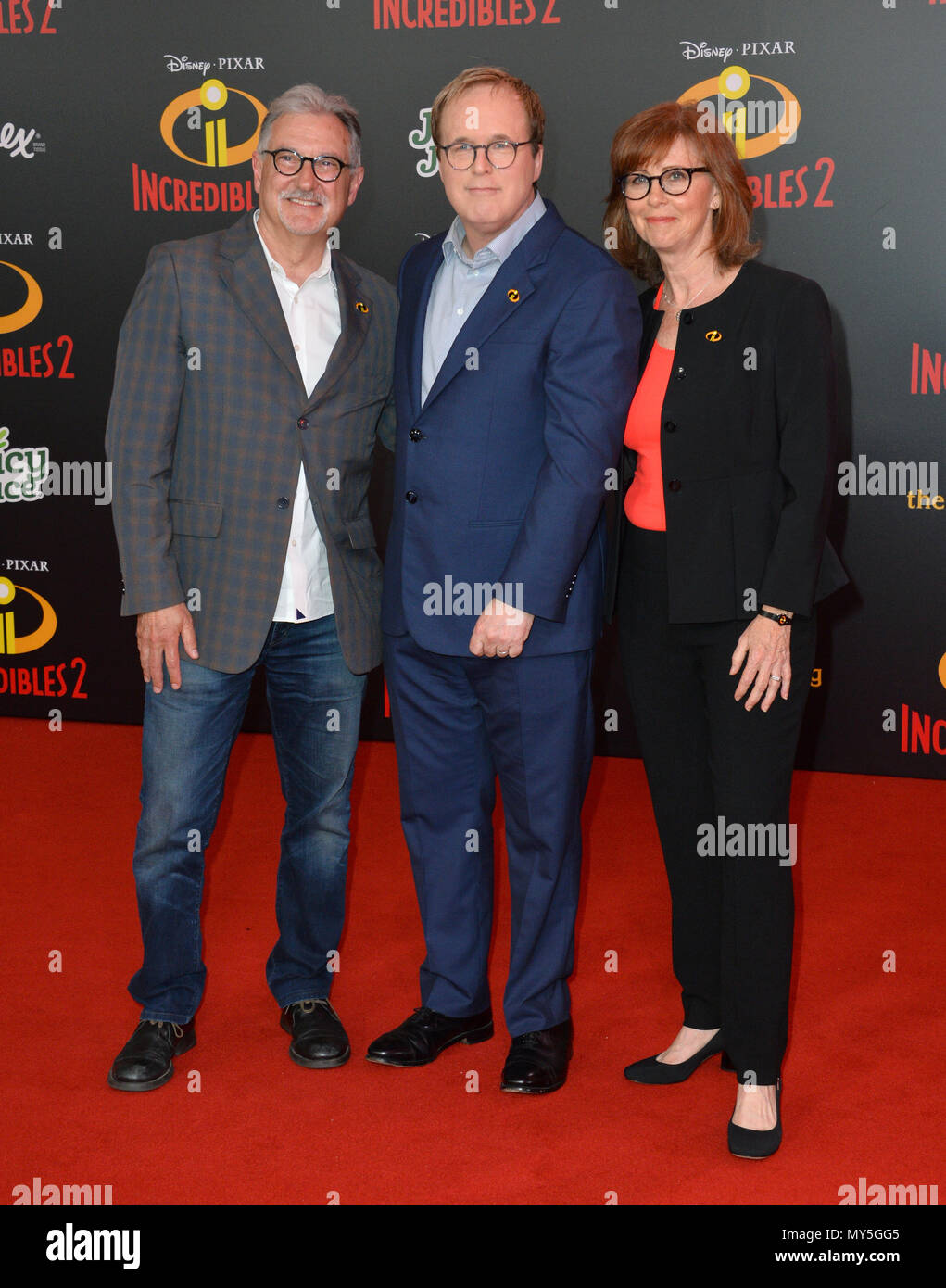 Los Angeles, USA. 5th Jun, 2018. John Walker, Brad Bird & Nicole ...