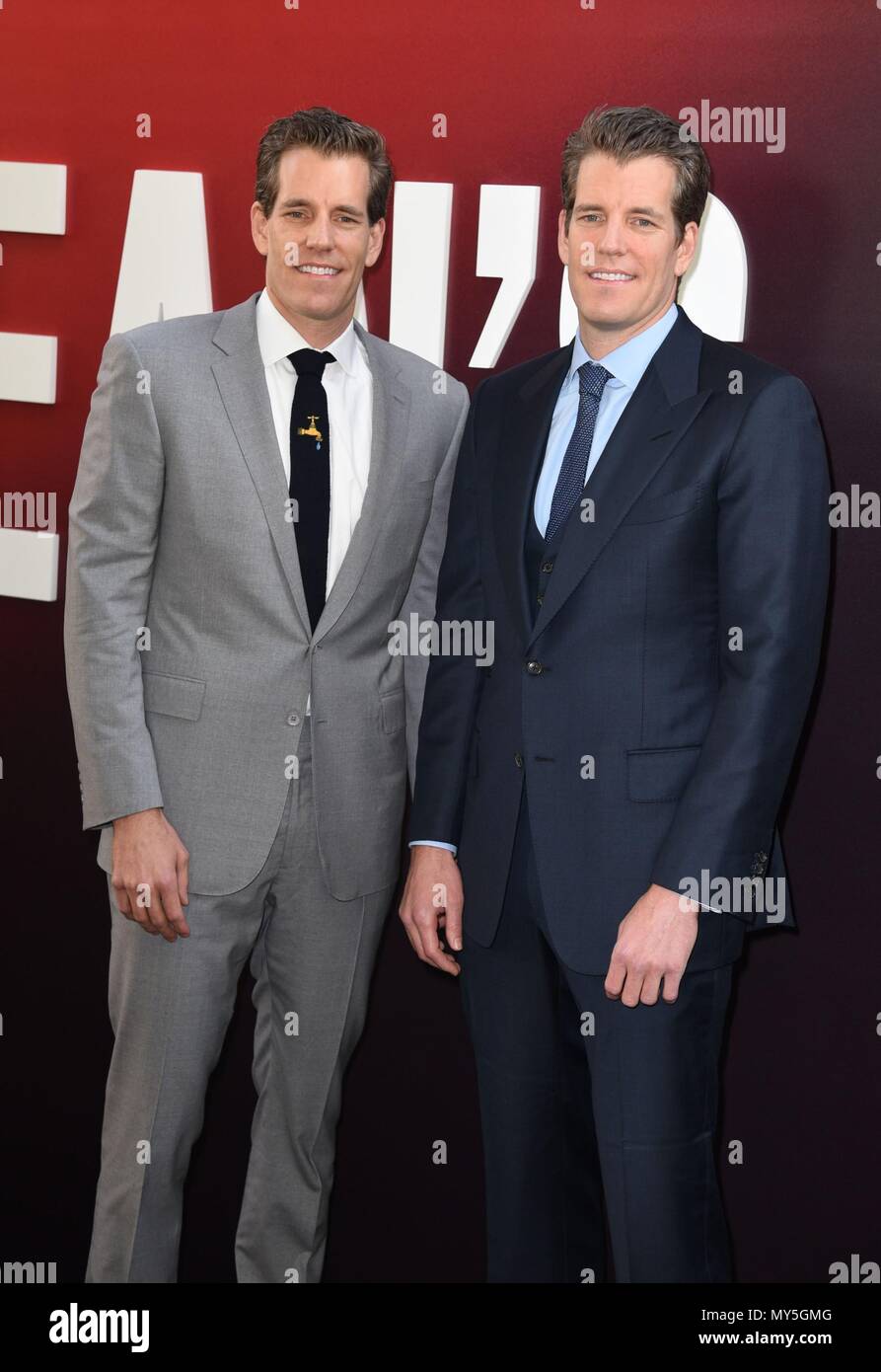 New York, NY, USA. 5th June, 2018. Cameron Winklevoss, Tyler Winklevoss ...