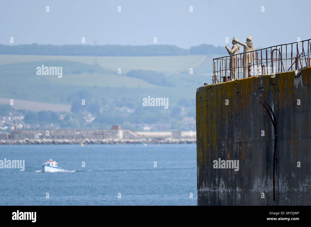 Mulberry Harbours, Portland, UK. 6th Jun, 2018. Unveiling and ...
