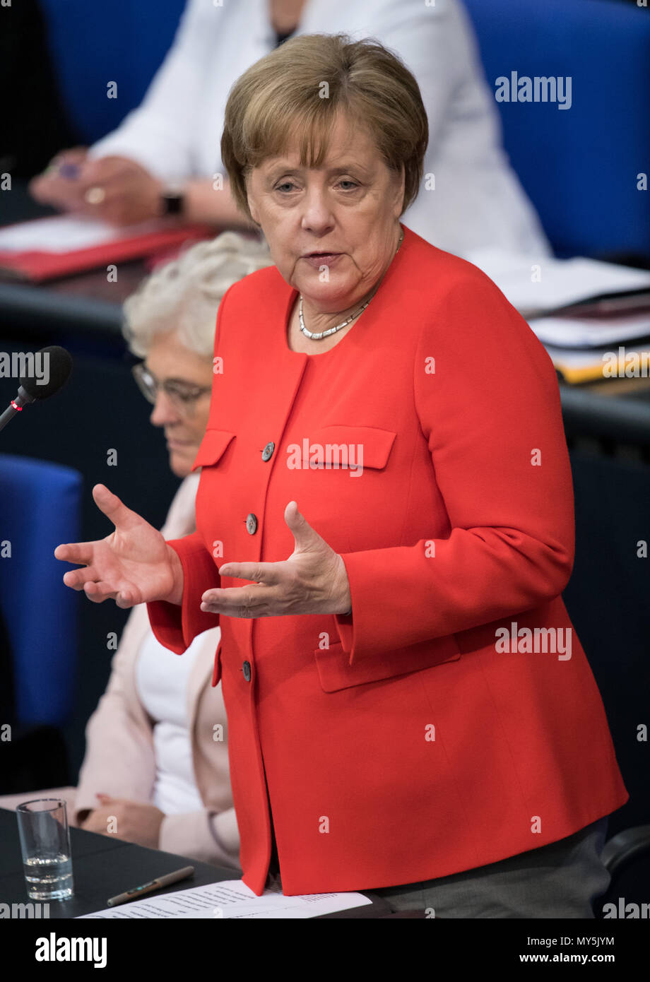 Berlin, Germany. 6th Jun, 2018. German Chancellor Angela Merkel of the ...