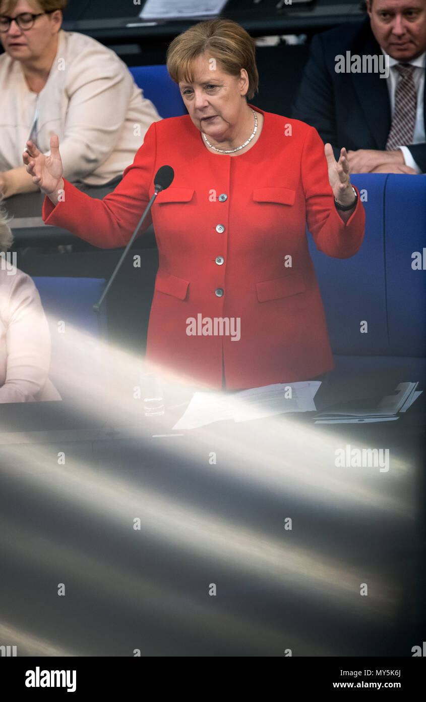 Berlin, Germany. 6th Jun, 2018. German Chancellor Angela Merkel of the ...