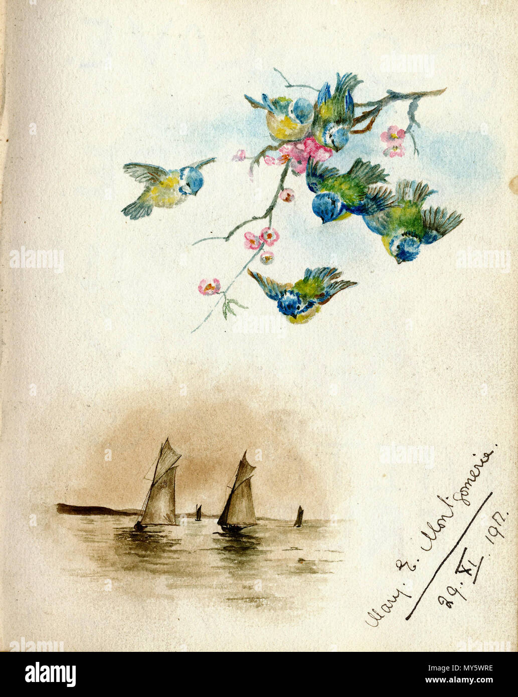English: Painting from the Bonshaw House Visitor's Book, Stewarton ...