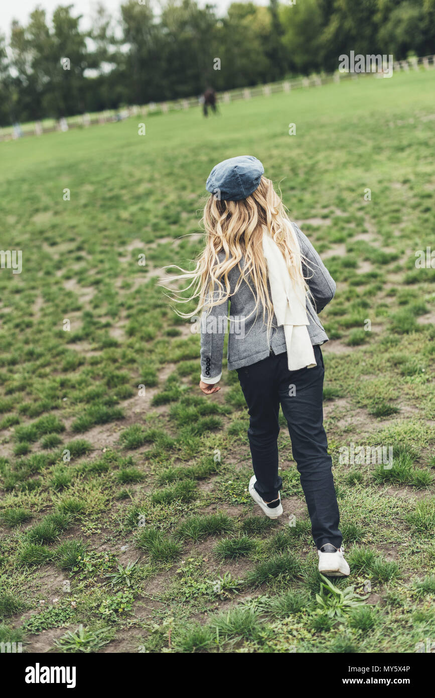 Blonde child running hi-res stock photography and images - Alamy