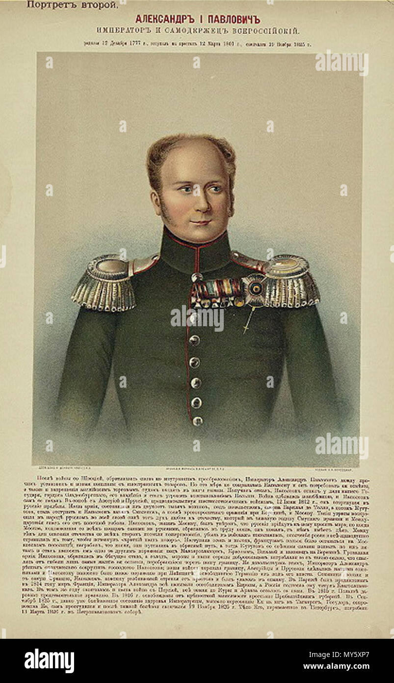 . Alexander I of Russia . 1896. Издание И.В. Цветкова 463 RRH of ...