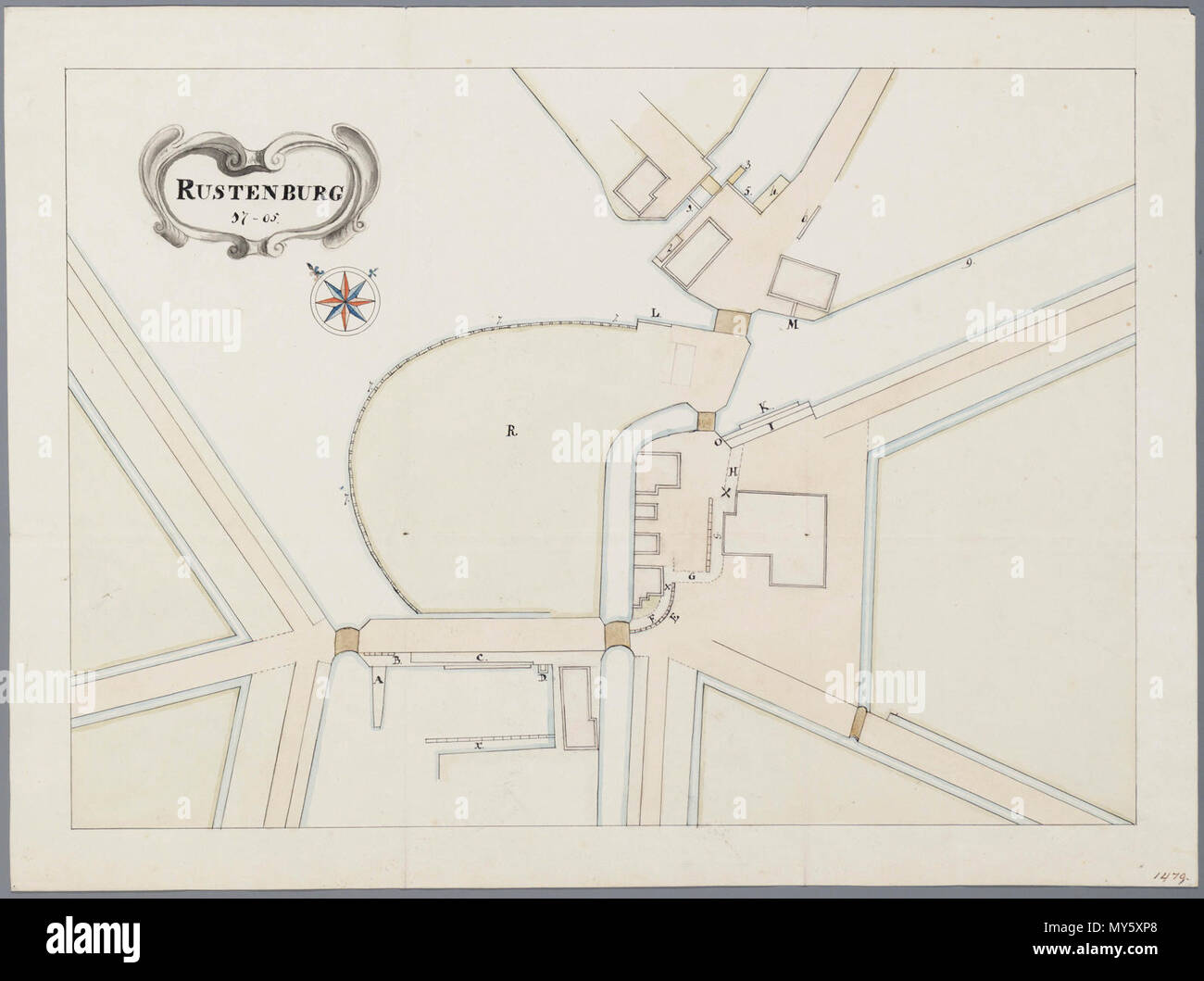 Rustenburg 1705. Plattegrond van Rustenburg. Vervaardiger: Onbekend ...