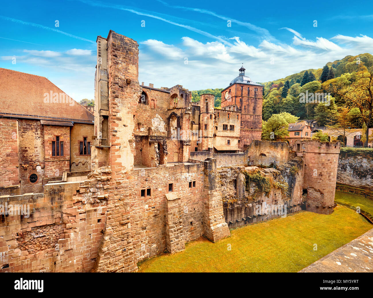 Ruins of Heidelberg Castle (Heidelberger Schloss) in Autumn. This ...