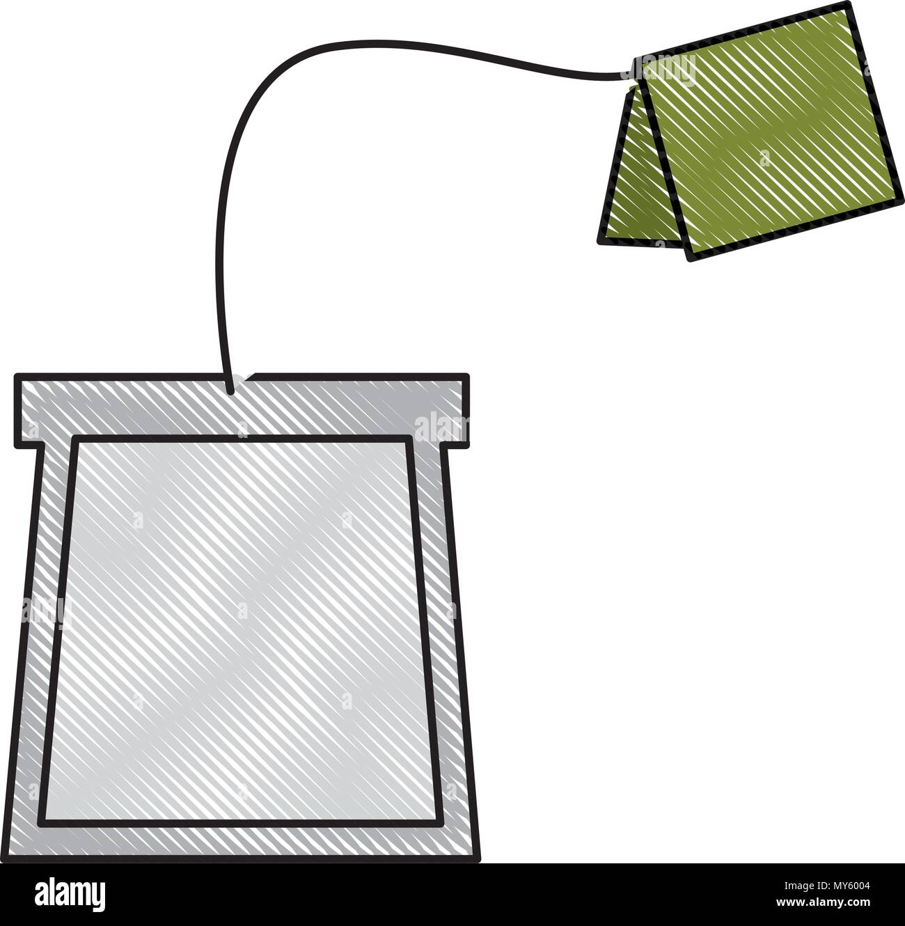 tea bag disposable with label vector illustration drawing Stock Vector ...