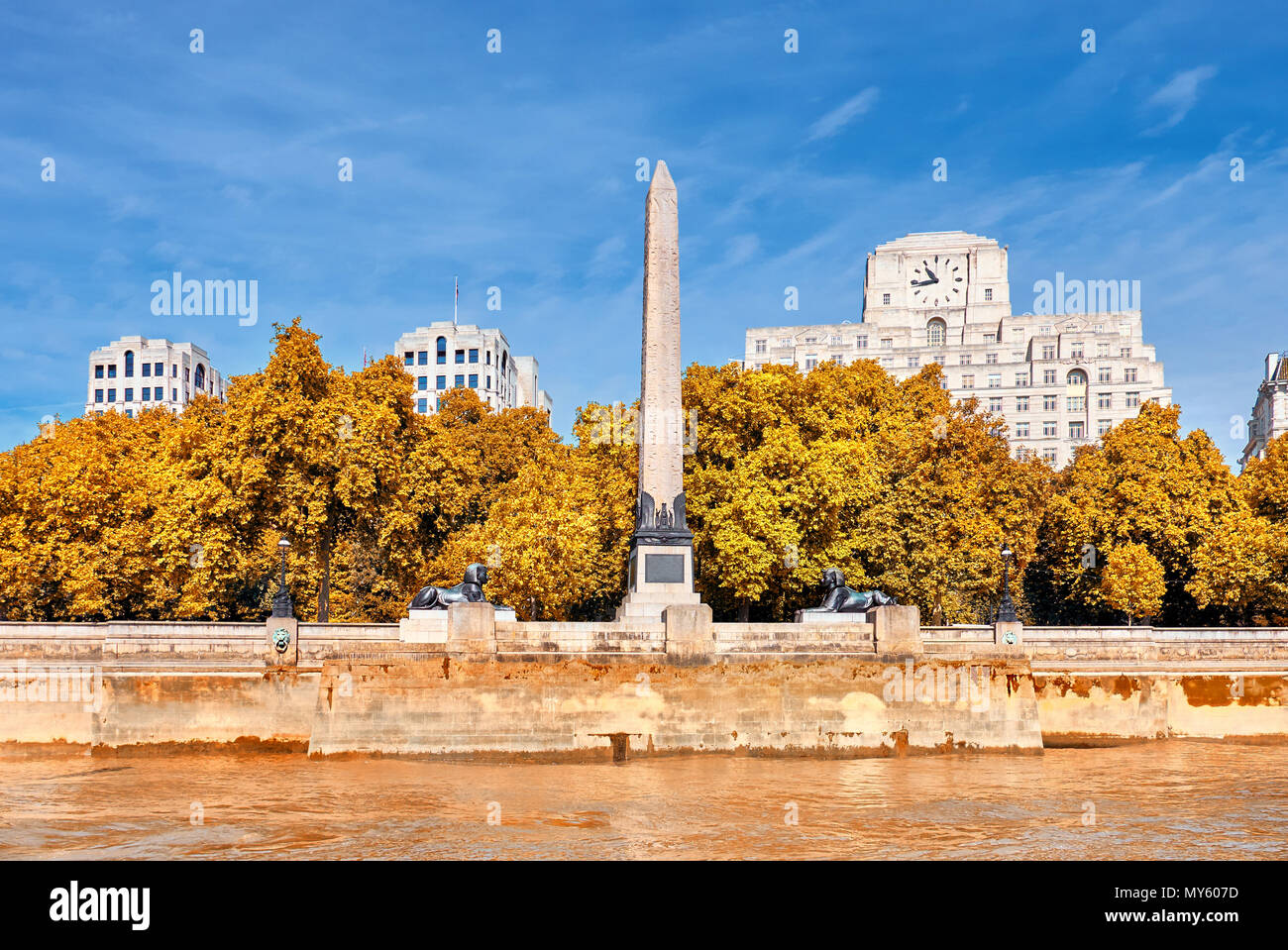 Cleopatra's Needle, an ancient Egyptian obelisk on Victoria Enbankment ...