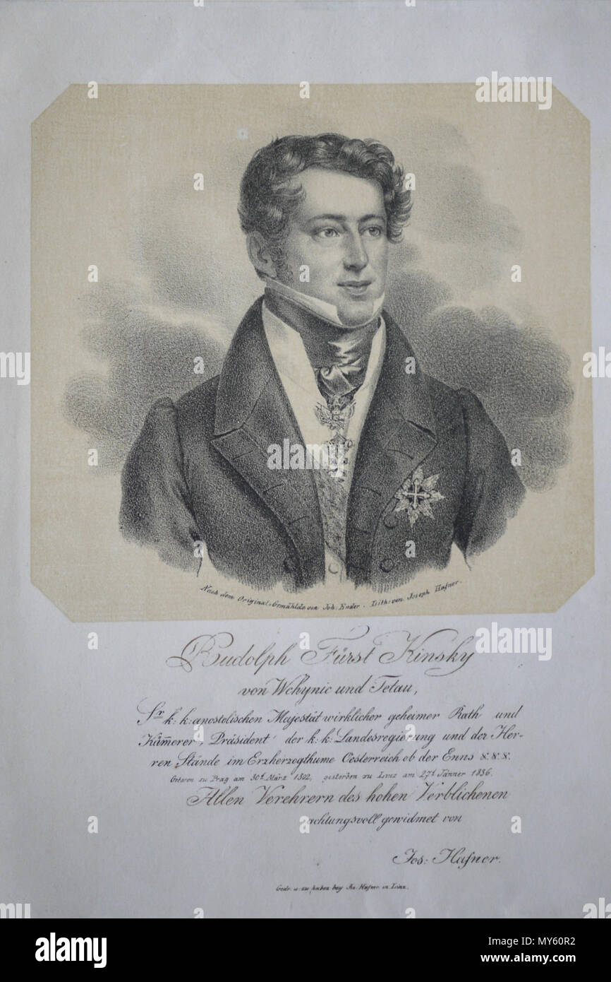 . Deutsch: Rudolf Fürst Kinsky (1802-1836) Fürst, Kämmerer Geheimrat ...