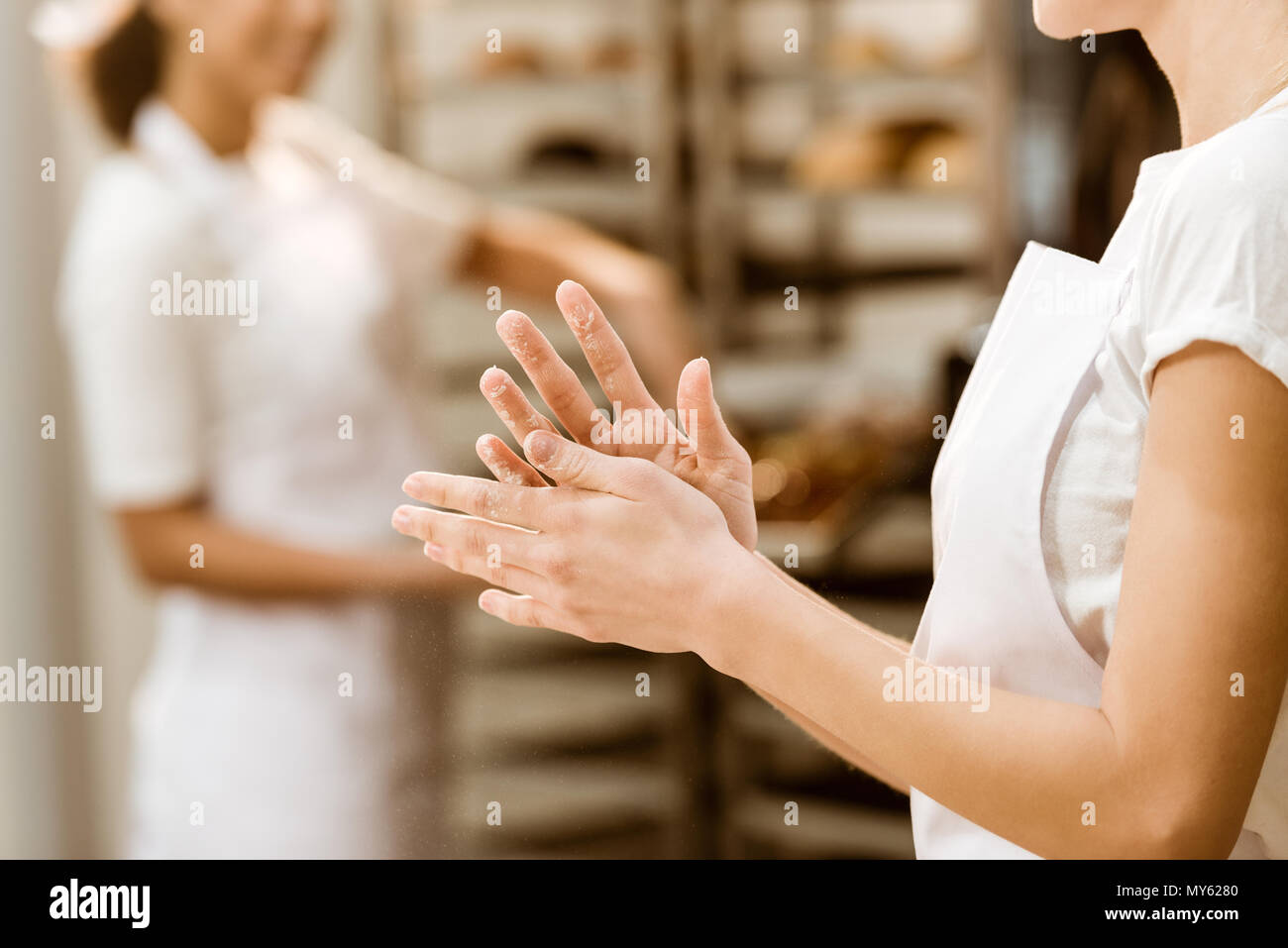 Woman covered in flour hi-res stock photography and images - Alamy