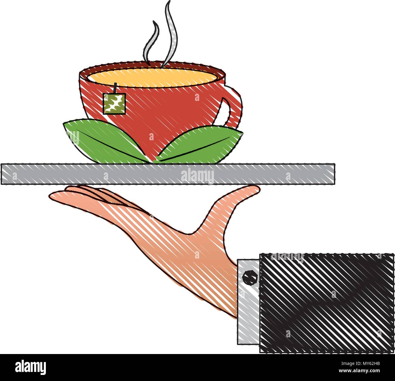 Tray of mint tea Stock Vector Images - Alamy