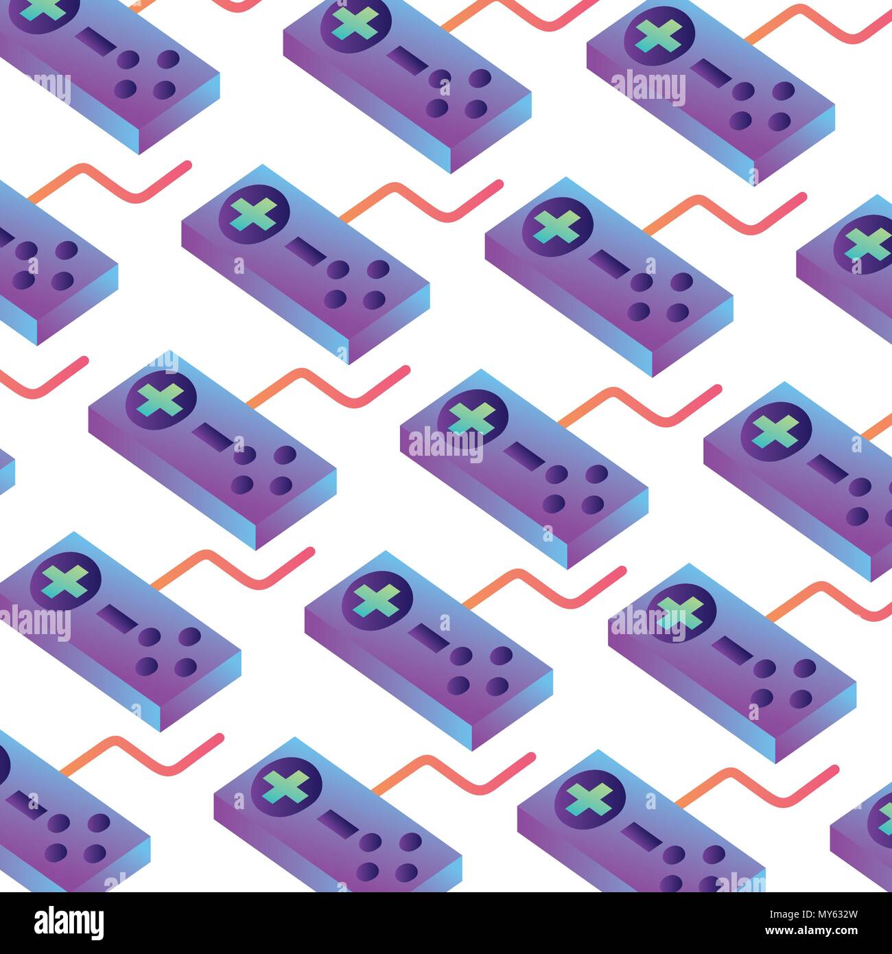 game control isometric pattern background vector illustration design ...