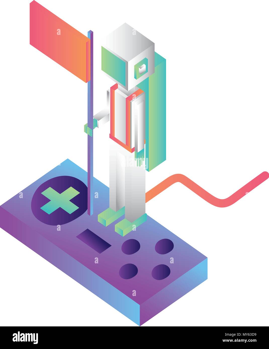 game control with avatar isometric vector illustration design Stock ...