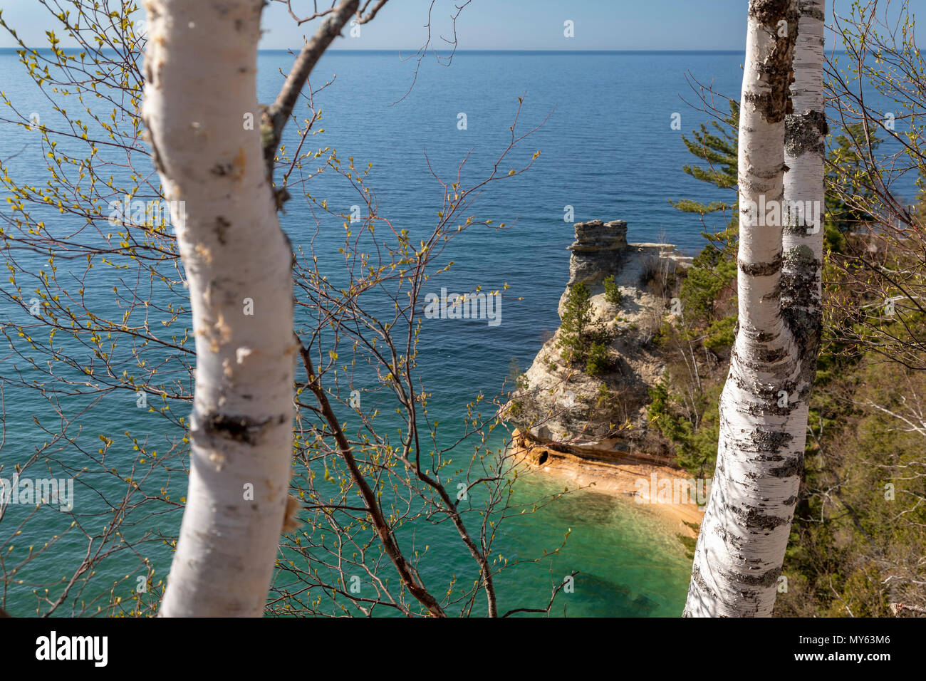 Munising, Michigan - Miners Castle on Lake Superior at Pictured Rocks ...