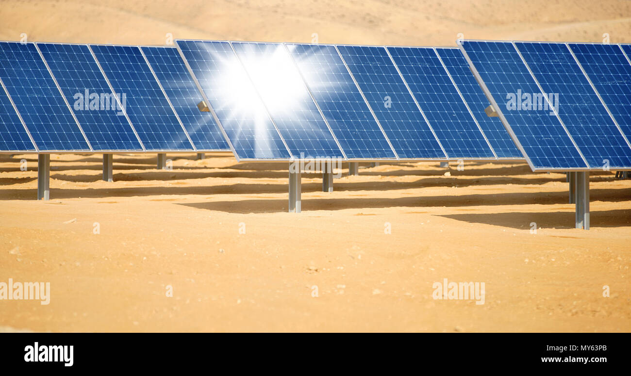 alternative energy, industrial landscape solar batteries in the desert ...