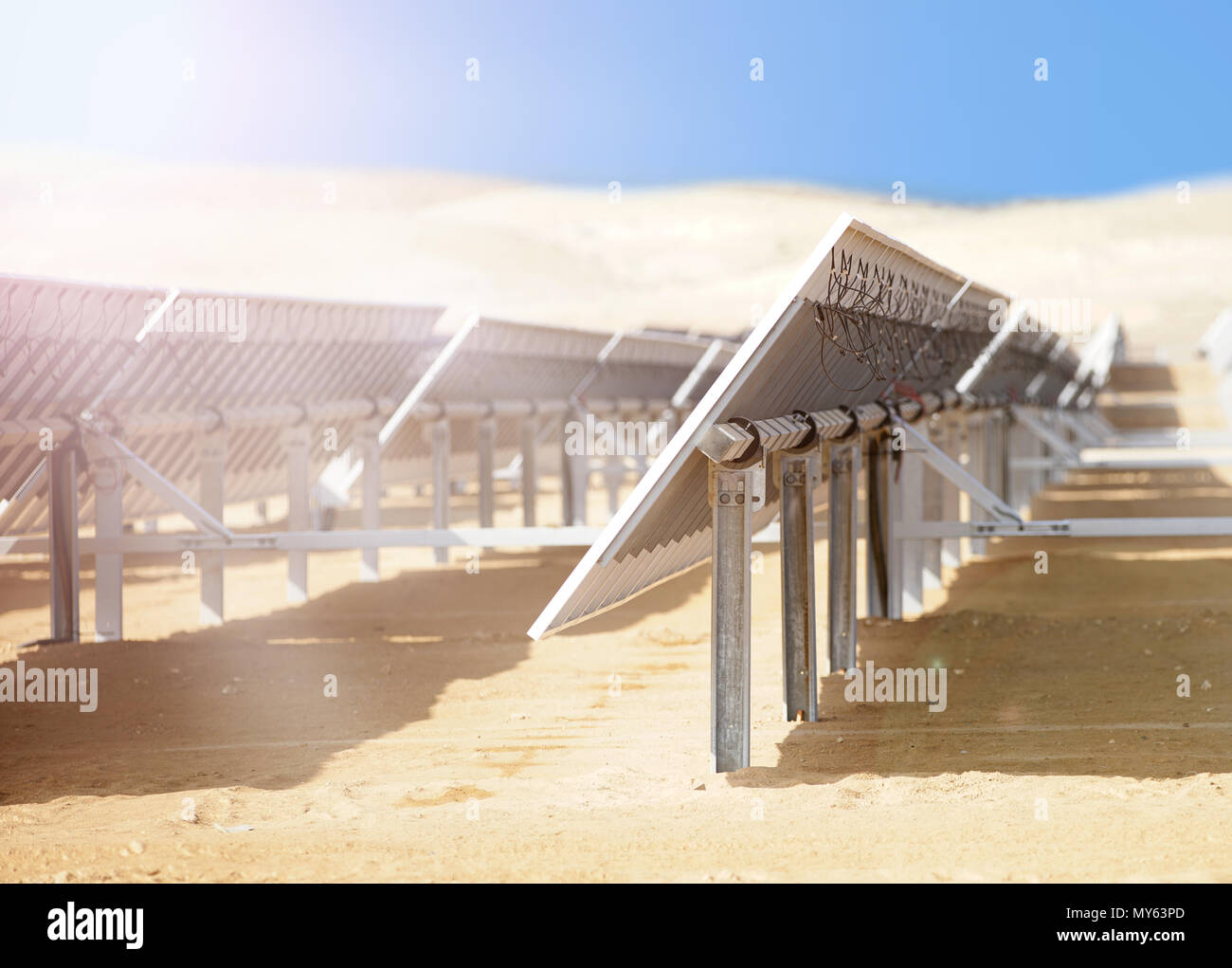 alternative energy, industrial landscape solar batteries in the desert ...