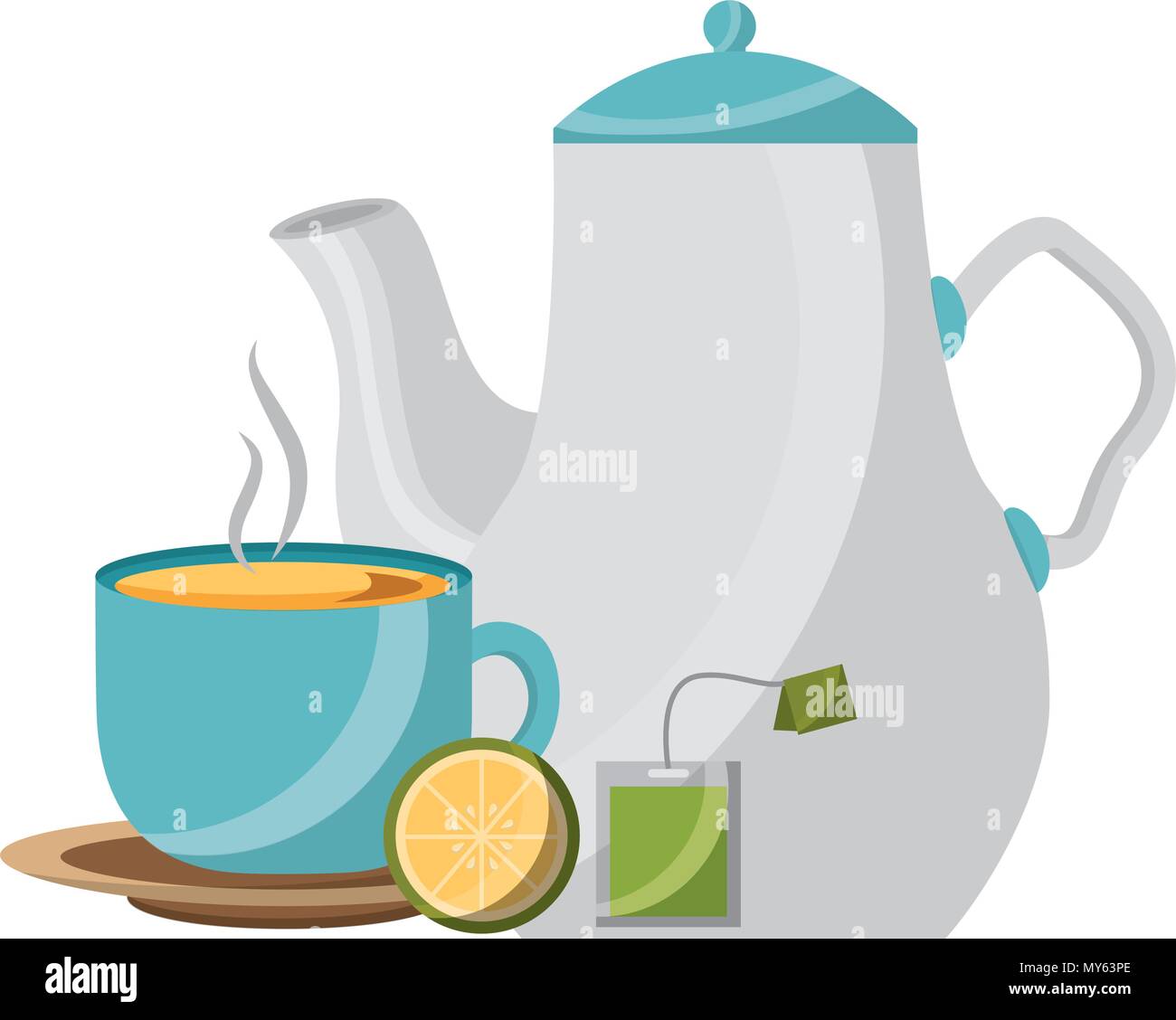 delicious lemon tea set icons vector illustration design Stock Vector ...