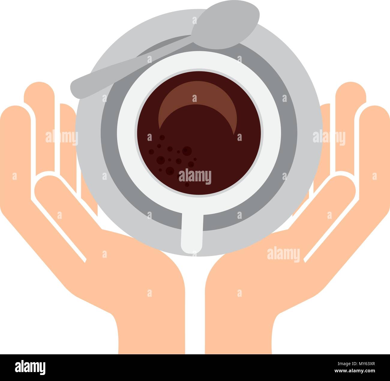 hands with delicious coffee cup vector illustration design Stock Vector ...