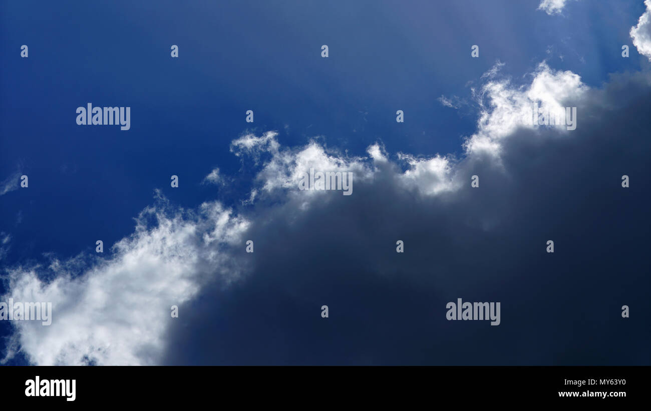 nature background, blue sky with clouds close-up Stock Photo - Alamy