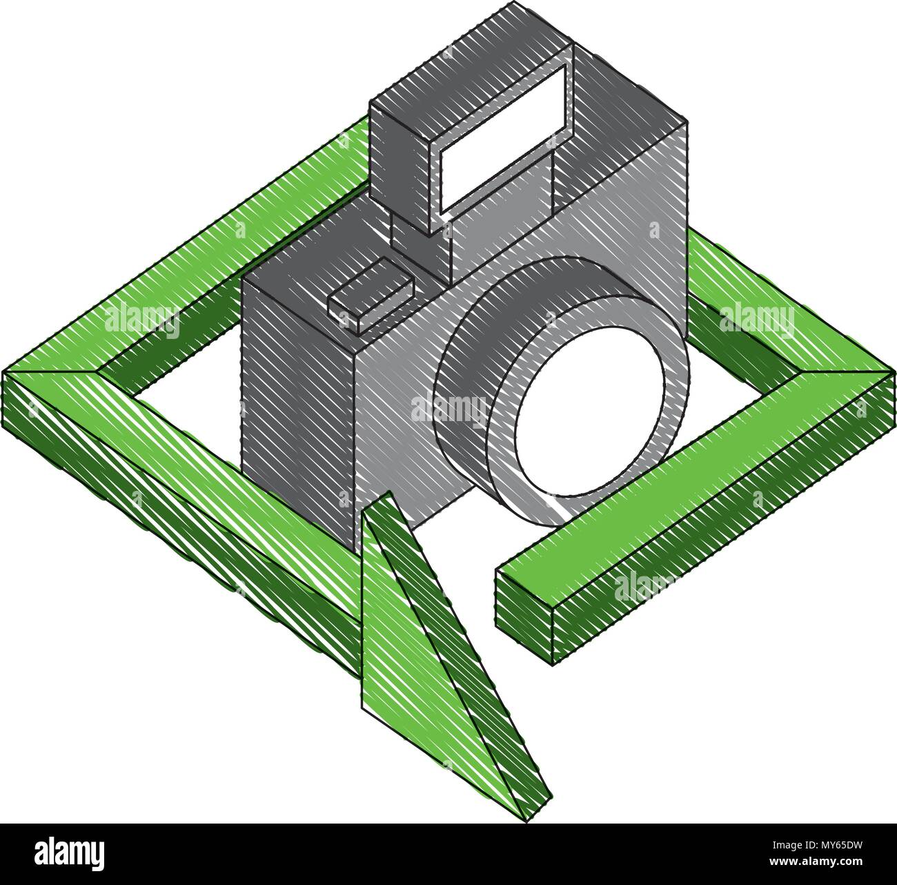 camera photographic with arrow isometric Stock Vector Image & Art - Alamy