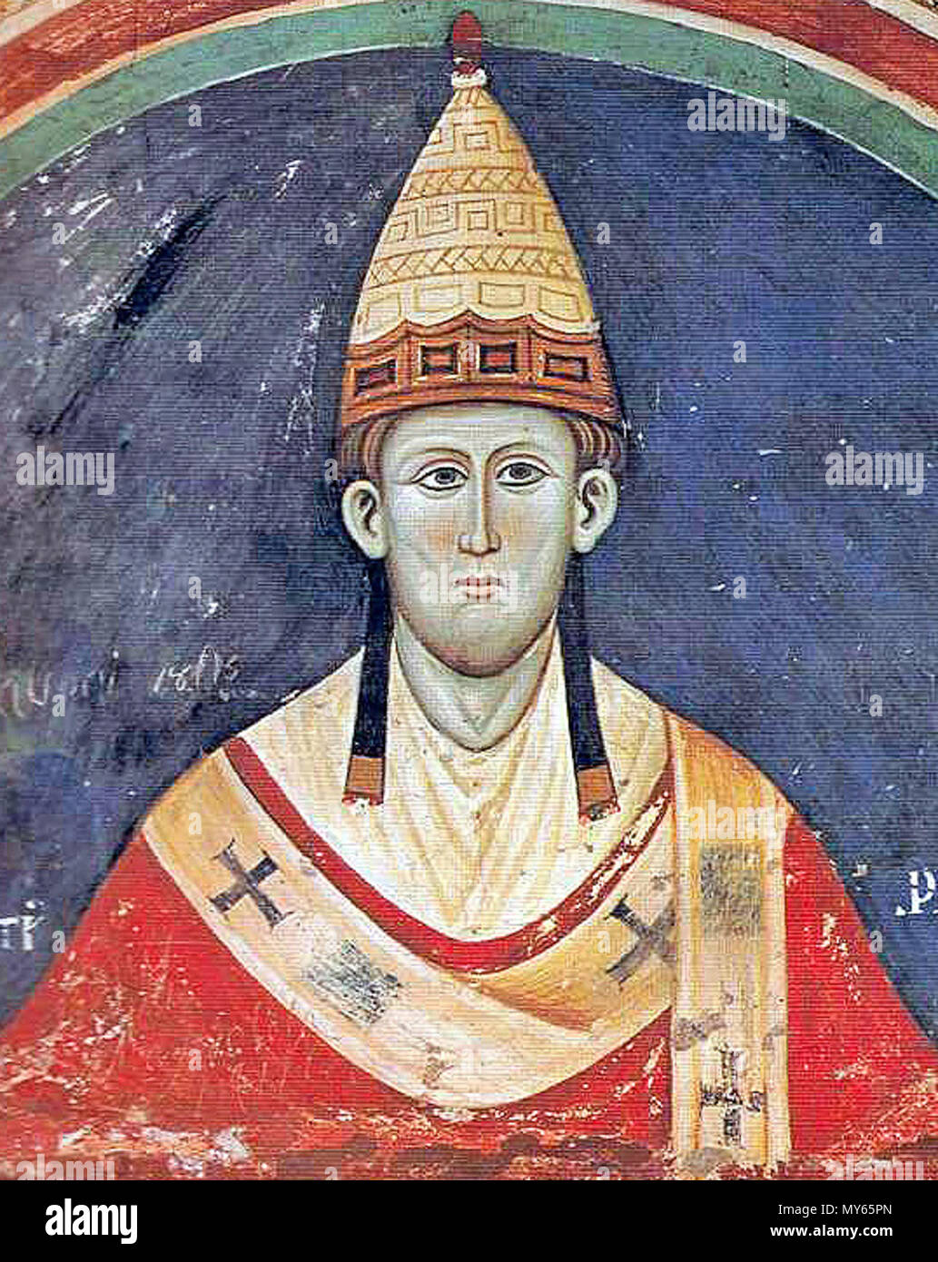 . English: Pope Innocent III wearing a Y-shaped pallium. . circa 1219 ...