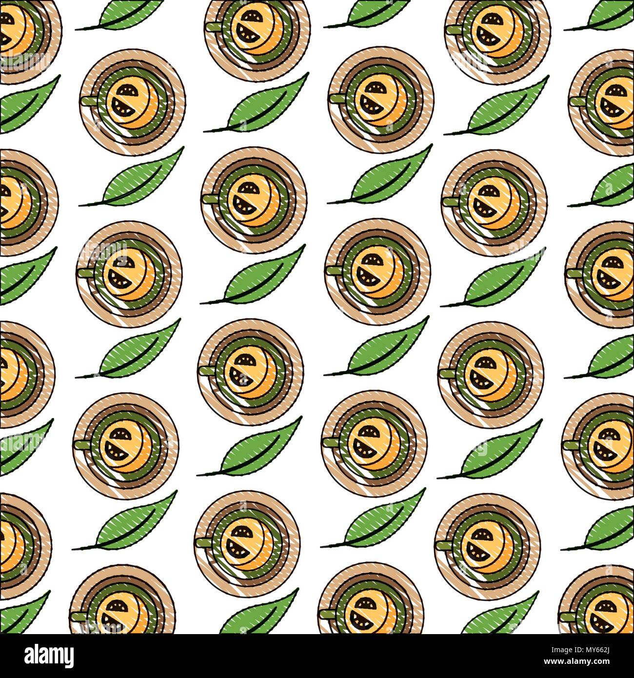 delicious lemon tea pattern Stock Vector Image & Art - Alamy