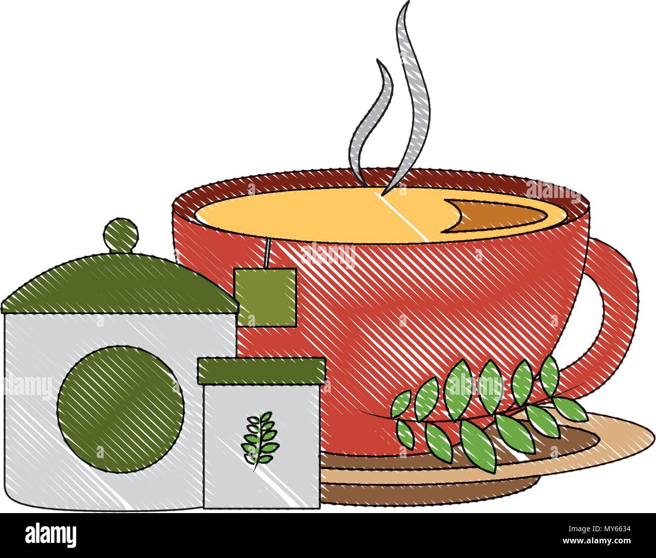 delicious herbs tea set icons Stock Vector Image & Art - Alamy