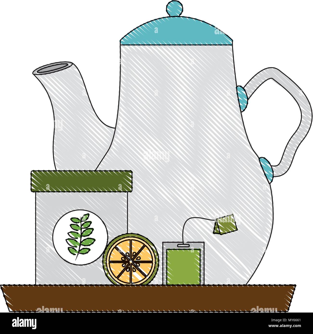 delicious lemon tea set icons Stock Vector Image & Art - Alamy