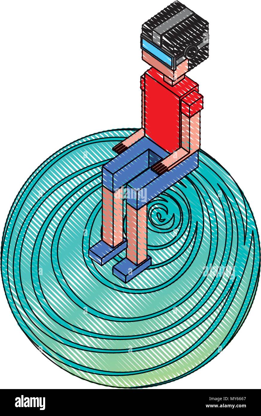 futuristic man with planet isometric avatar Stock Vector Image & Art ...