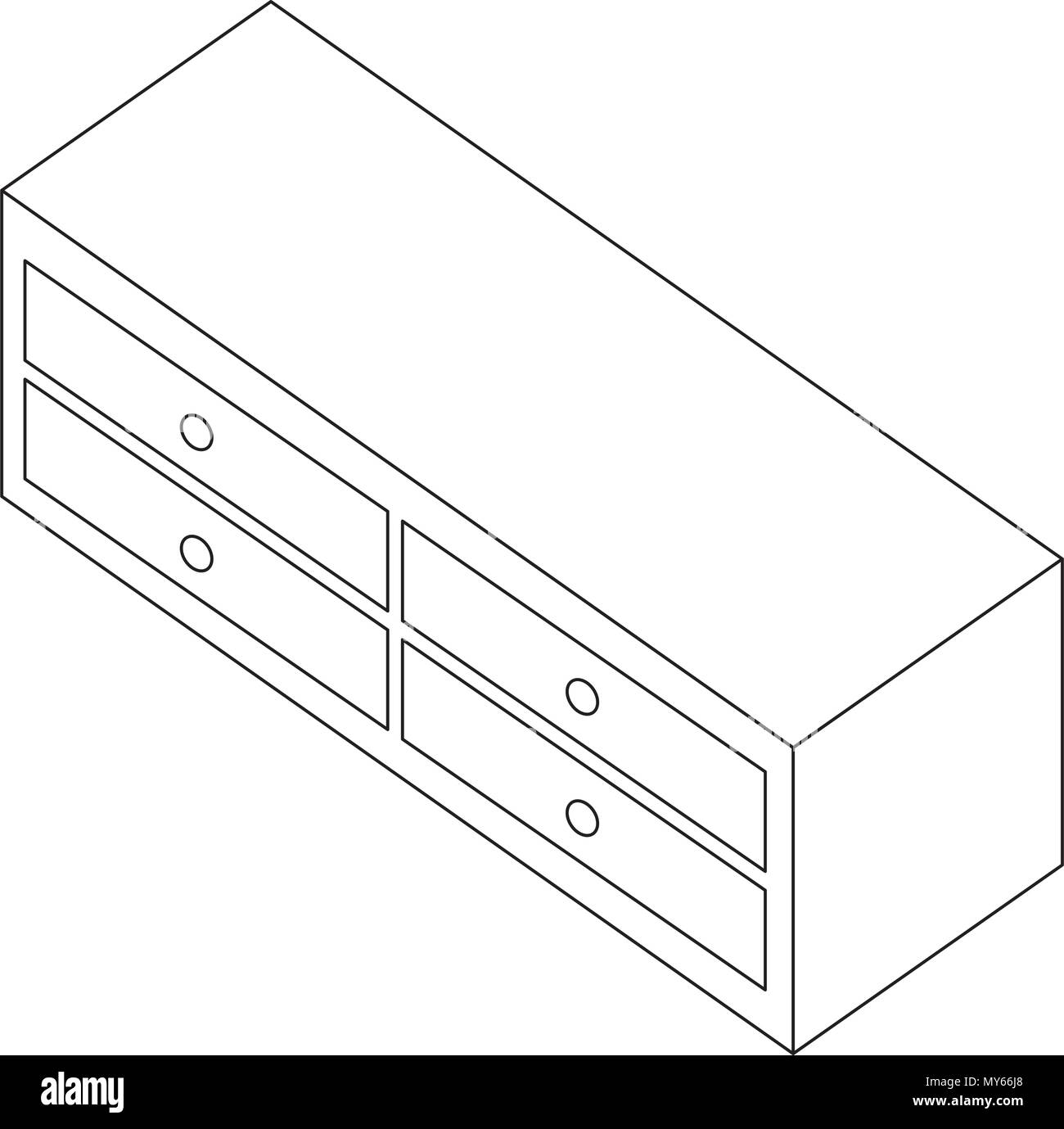 wooden cabinet isometric icon Stock Vector Image & Art - Alamy