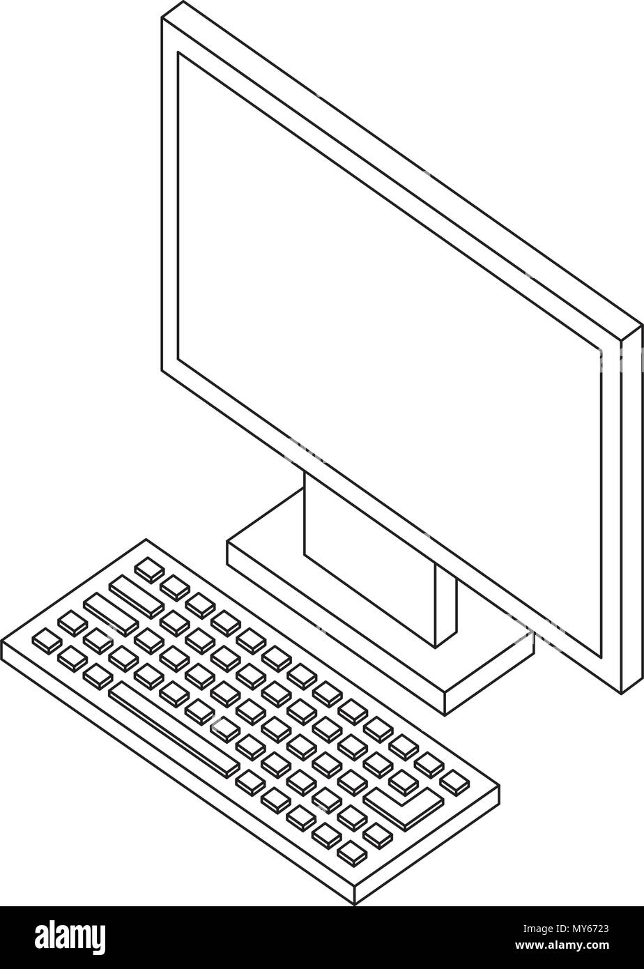 desktop computer isometric icon Stock Vector Image & Art - Alamy