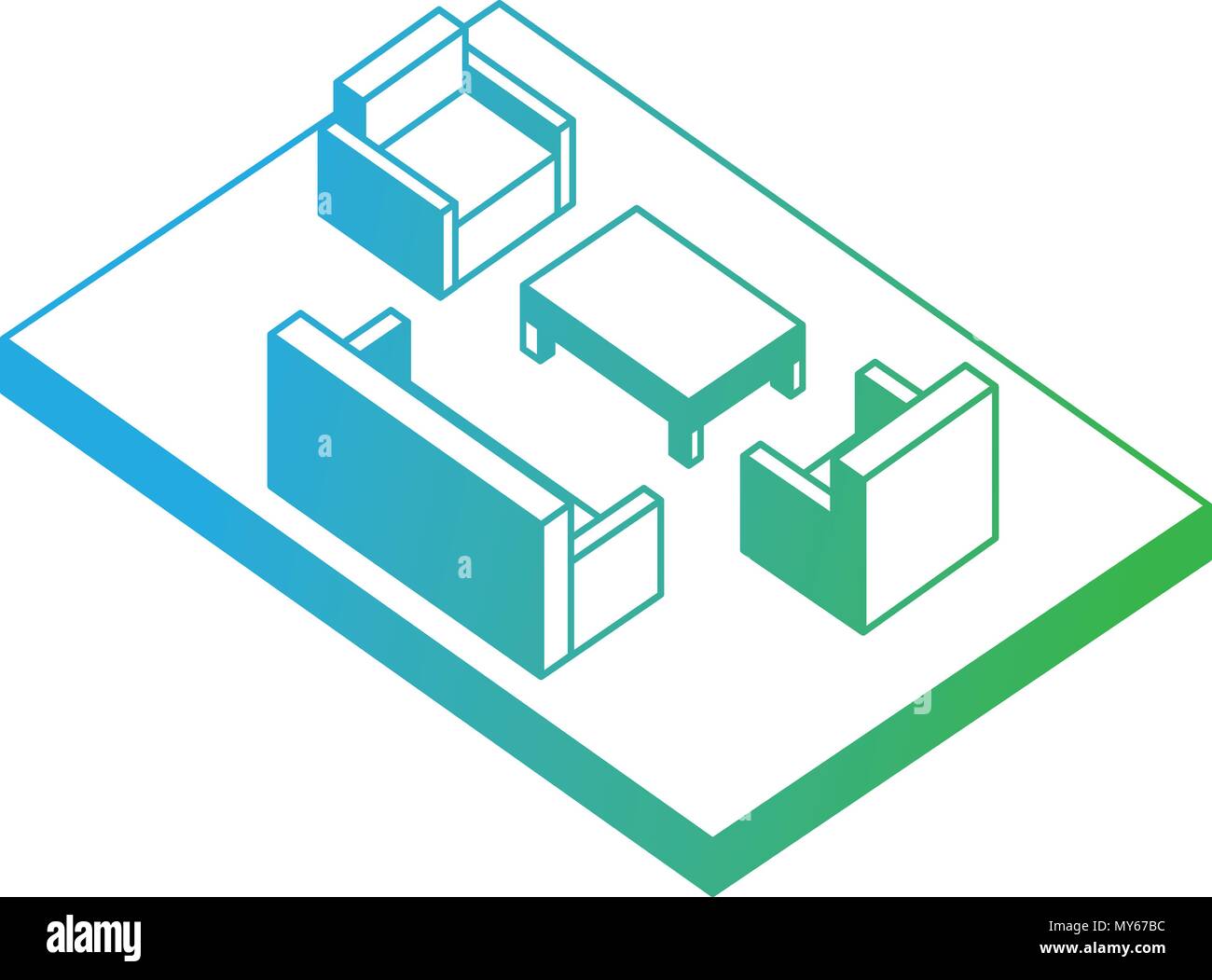 Geometric living room Cut Out Stock Images & Pictures - Alamy