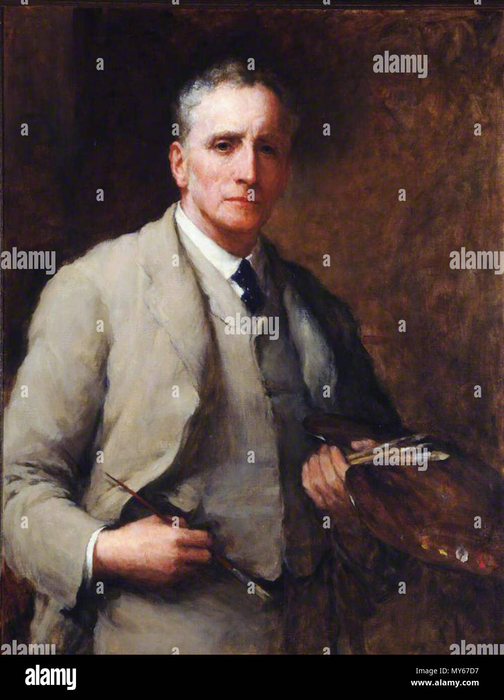 . English: Self portrait oil on canvas 26 x 20 cm 1918 . 1918. Walter ...