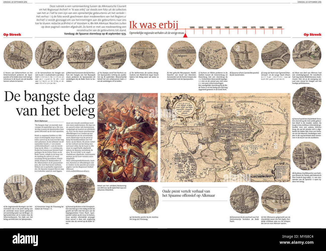 Het beleg van Alkmaar, 1573. Een kaart die de 'bangste dag van Alkmaar ... Het beleg van Alkmaar, 1573. Een kaart die de 'bangste dag van Alkmaar ...