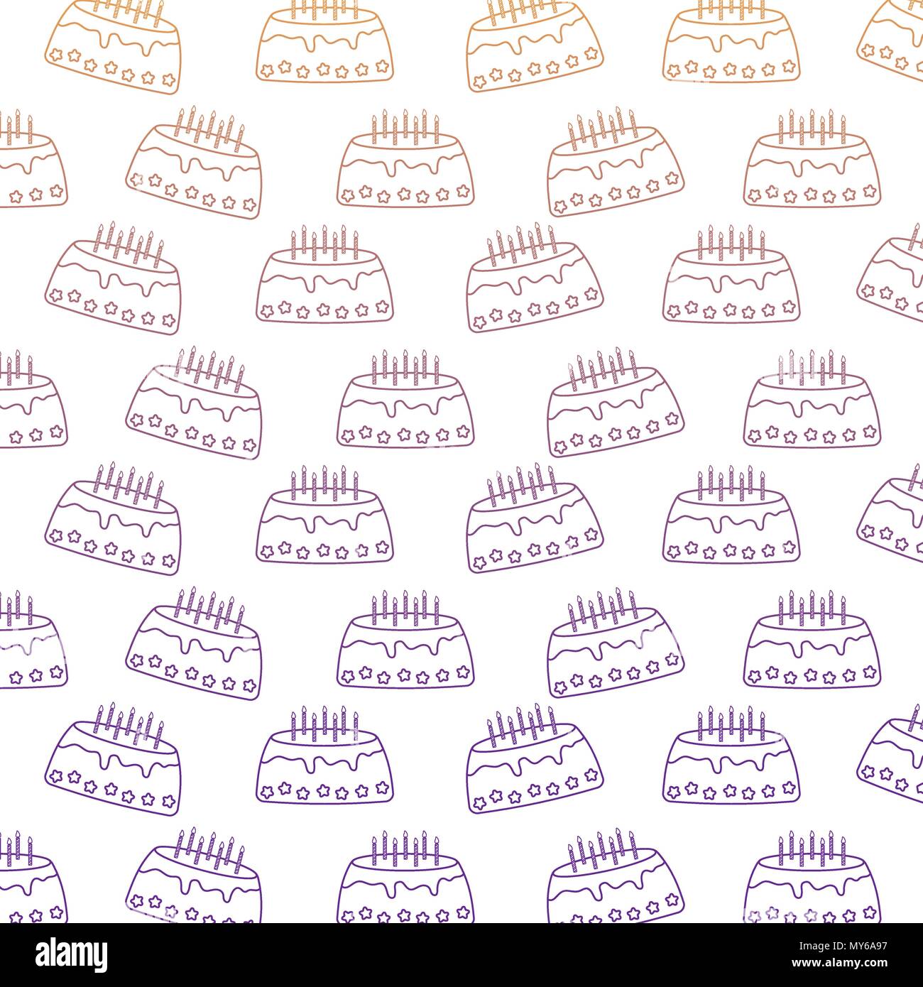 Background of Birthday cake pattern, vector illustration Stock Vector ...