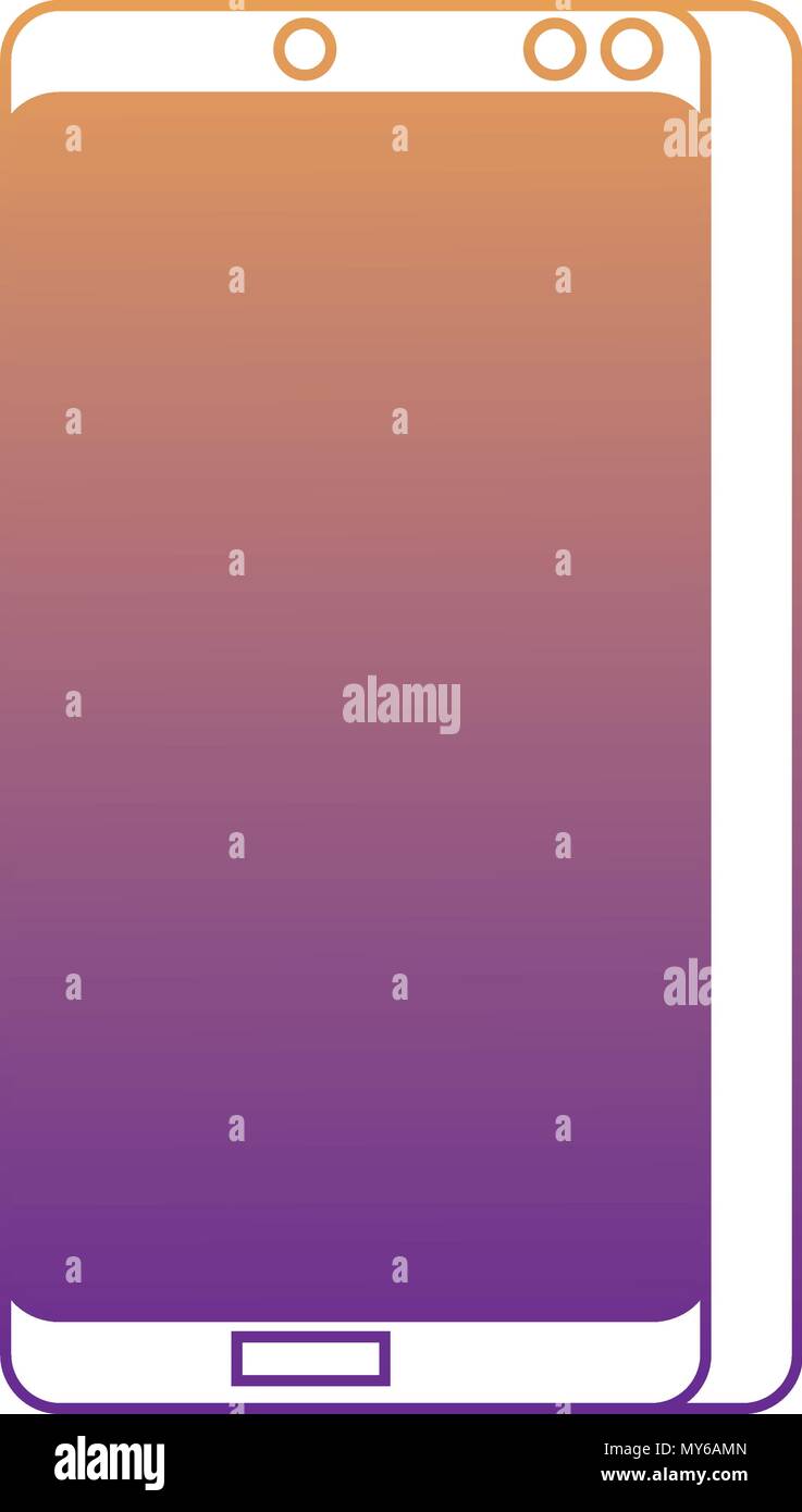 Smartphone device icon over white background, vector illustration Stock ...