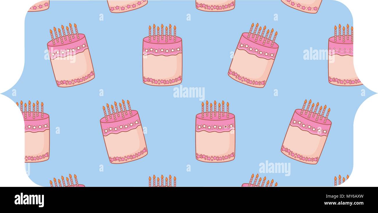 banner with sweet cakes pattern over white background, vector ...