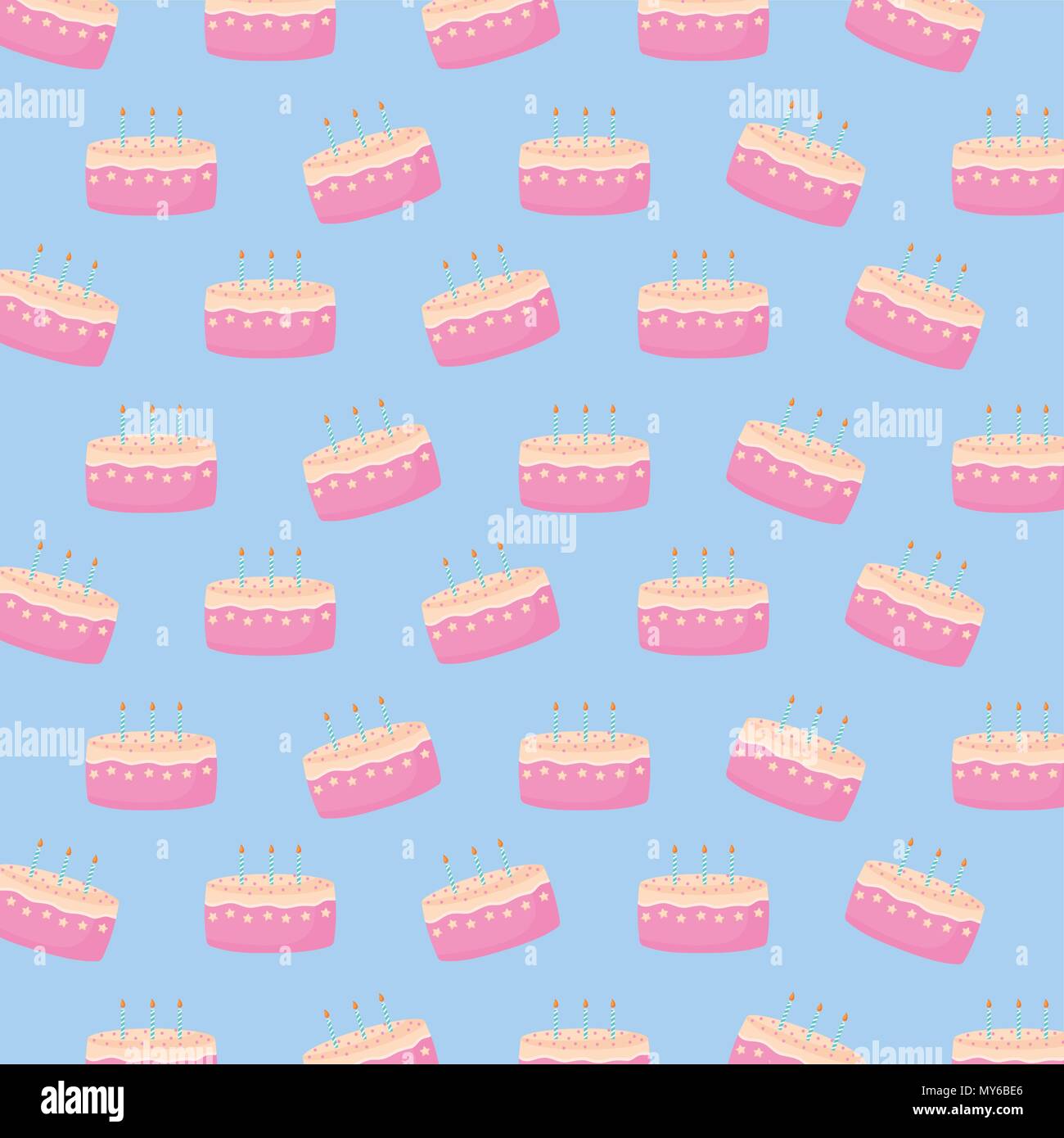 Background of Birthday cake pattern, vector illustration Stock Vector ...