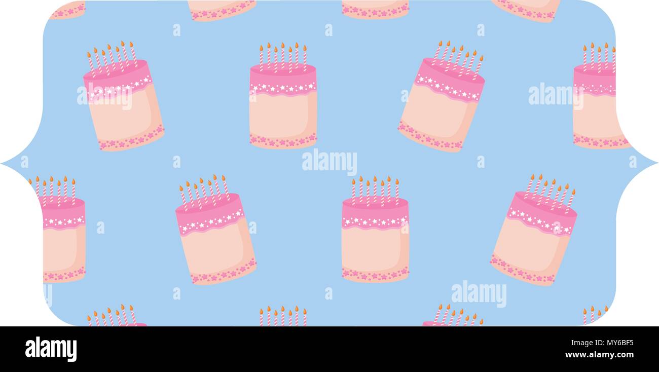 banner with sweet cakes pattern over white background, vector ...