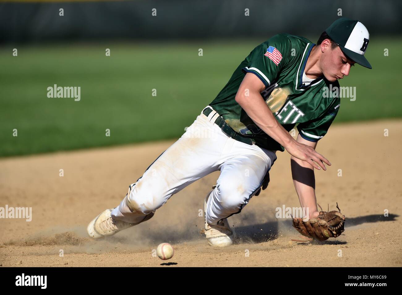 Shortstop is unable to get to a ground ball between short and third ...