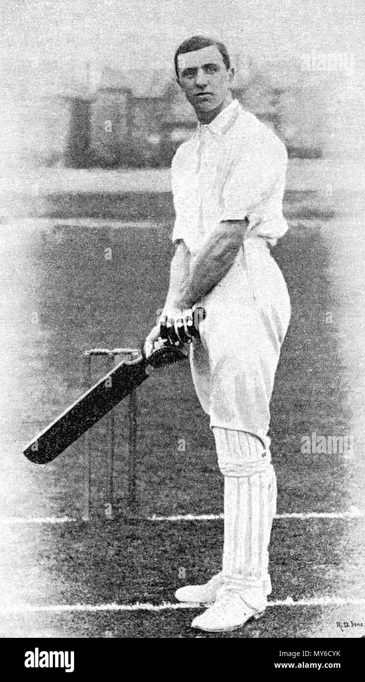 . English: Scan of cricketer Frank Mitchell . 1896. Photo by E Hawkins ...