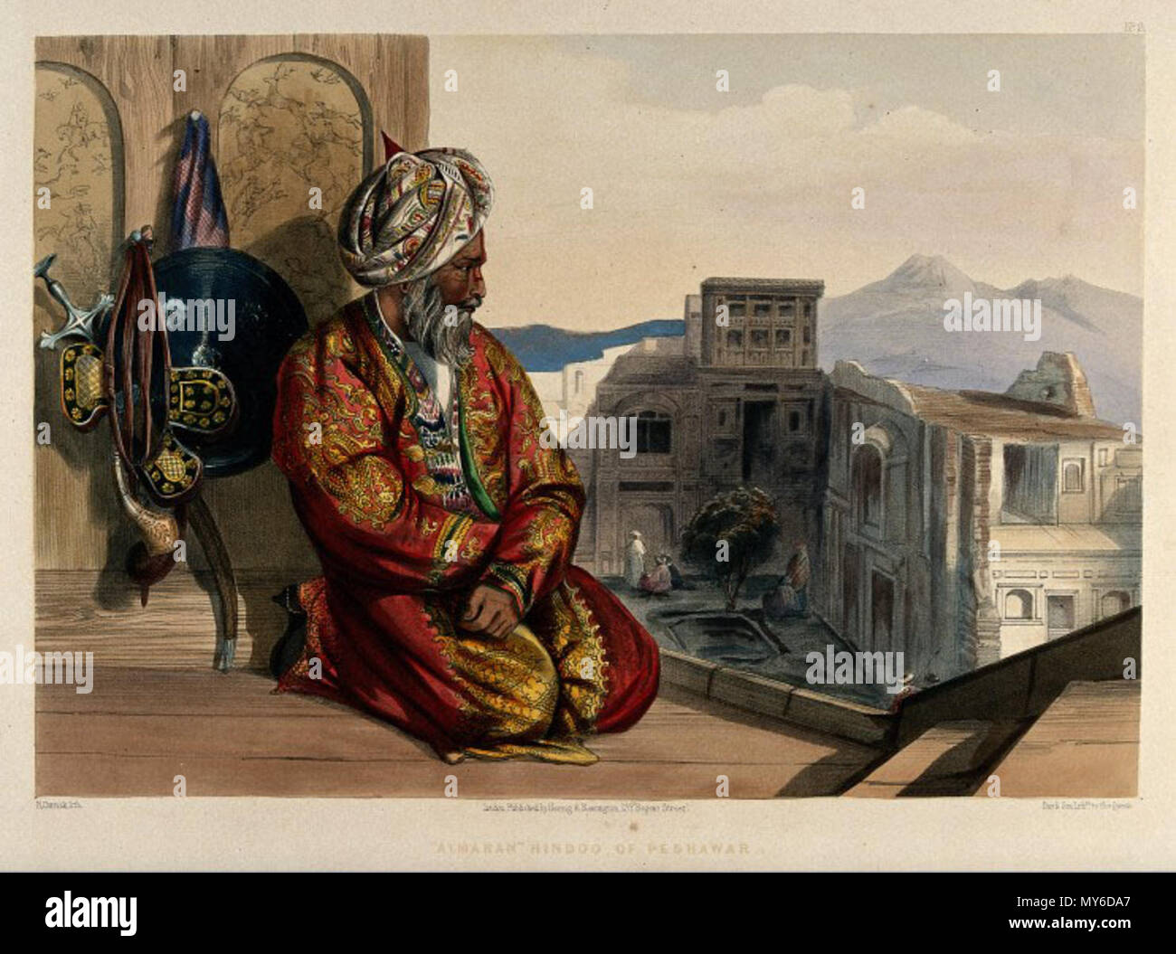 V0050528 Old Hindu man in contemplation, Peshawar, Pakistan. Col 396 ...
