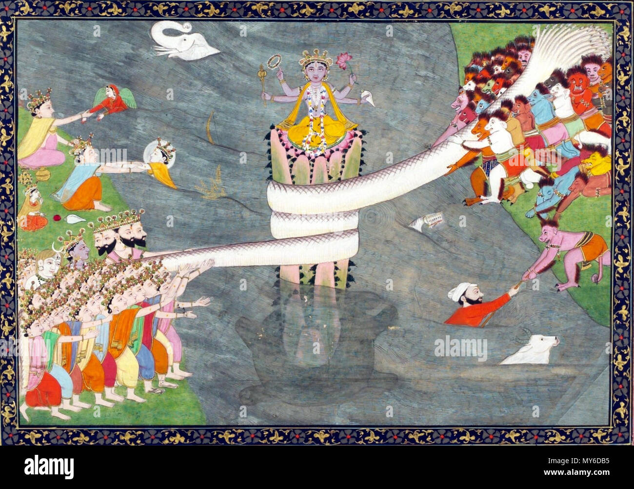 . English: The tortoise (Kurma) incarnation of Vishnu. Illustration to ...