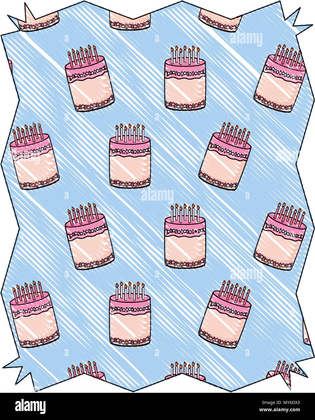 abstract frame with sweet cakes pattern over white background, vector ...