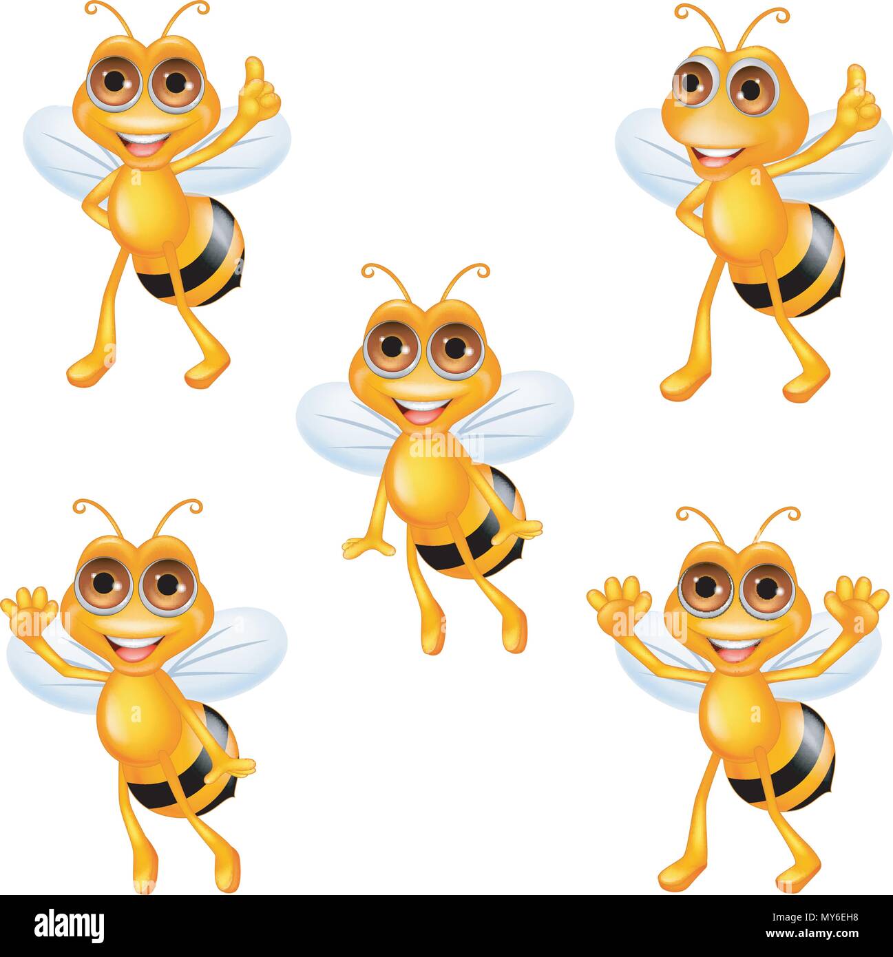 Cartoon bee collection set Stock Vector Image & Art - Alamy