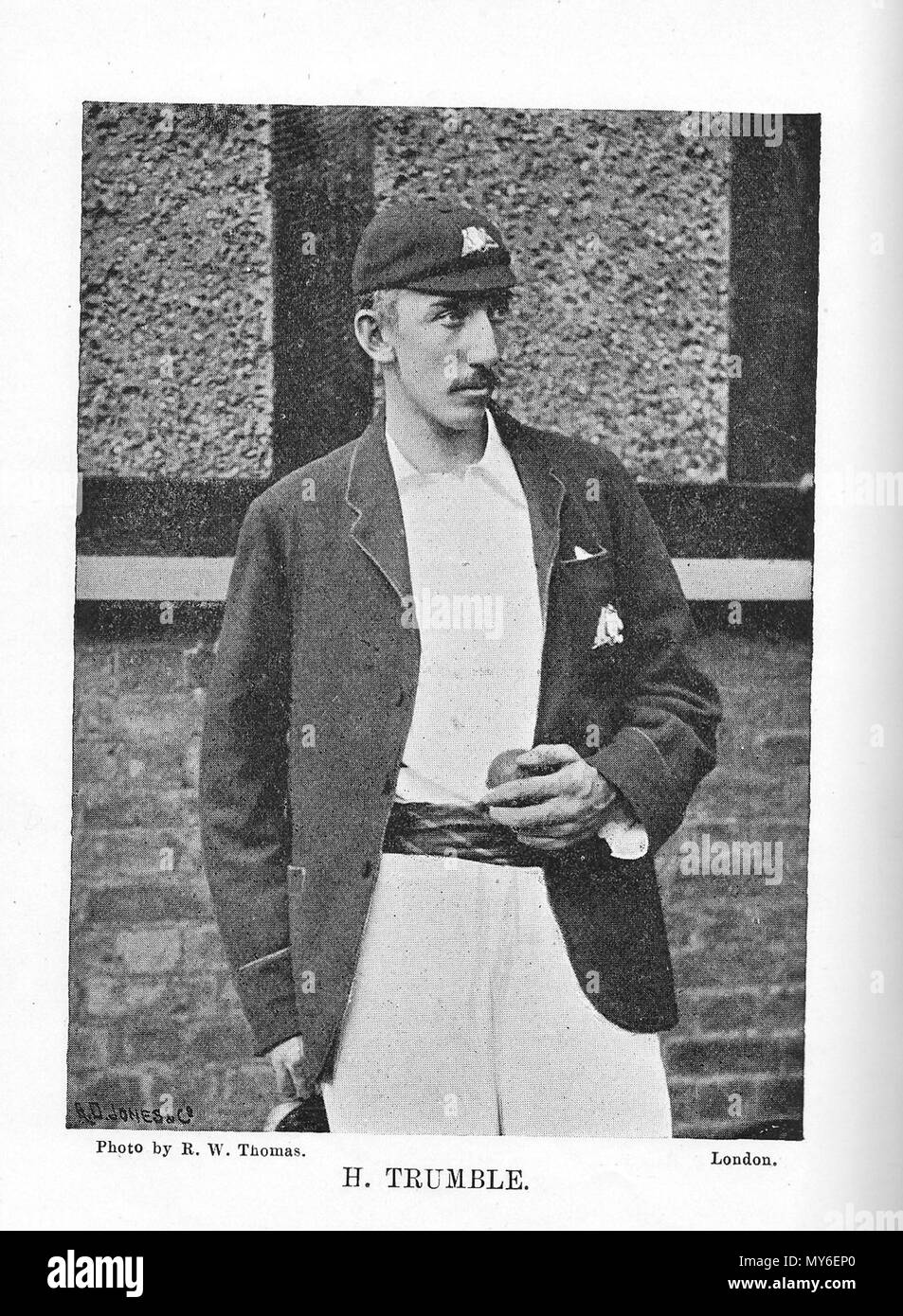 . English: Scan of cricketer Hugh Trumble . 1896. Photo by E Hawkins of ...